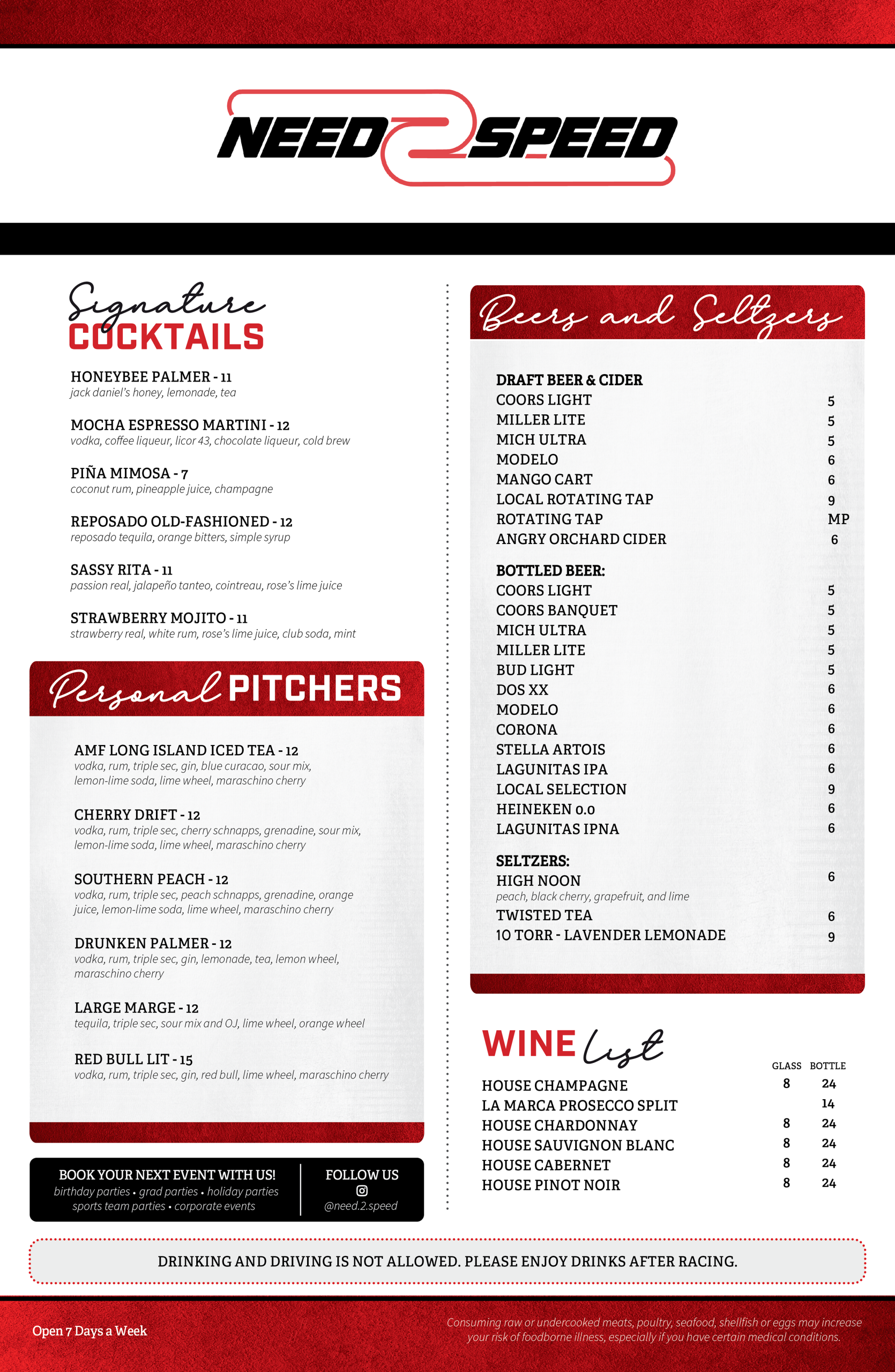 Eat & Drink | Pizza, Snacks & Drinks at Need 2 Speed Reno